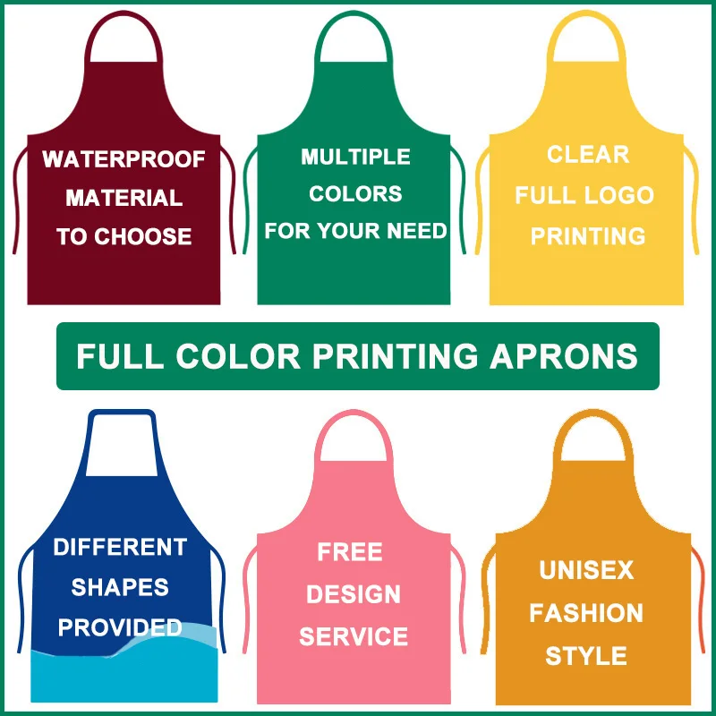 Sublimation Blank Polyester Full Color Printing Funny Apron Custom Logo ...