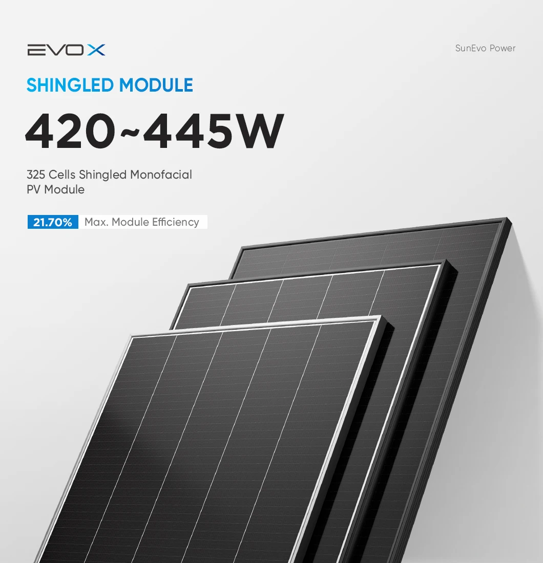 Sunevo Shingled Solar Roof Integrated Panel 420w 425w 430w 440w Black ...
