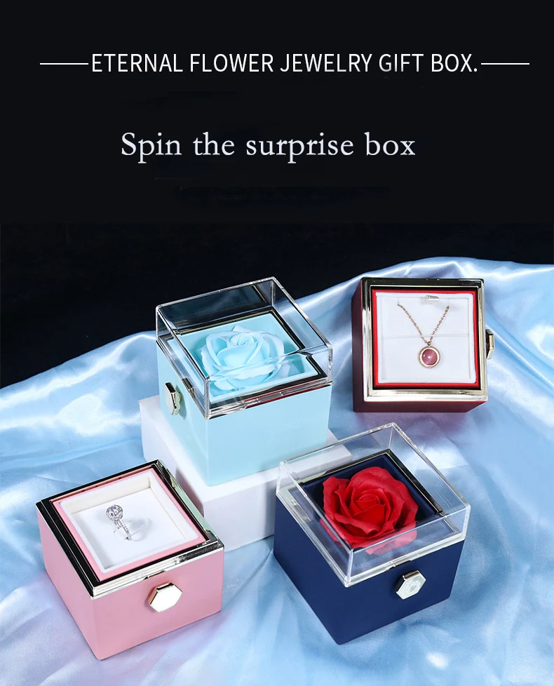 Customized Eternal Rose Acrylic Jewelry Box - Wedding Gift