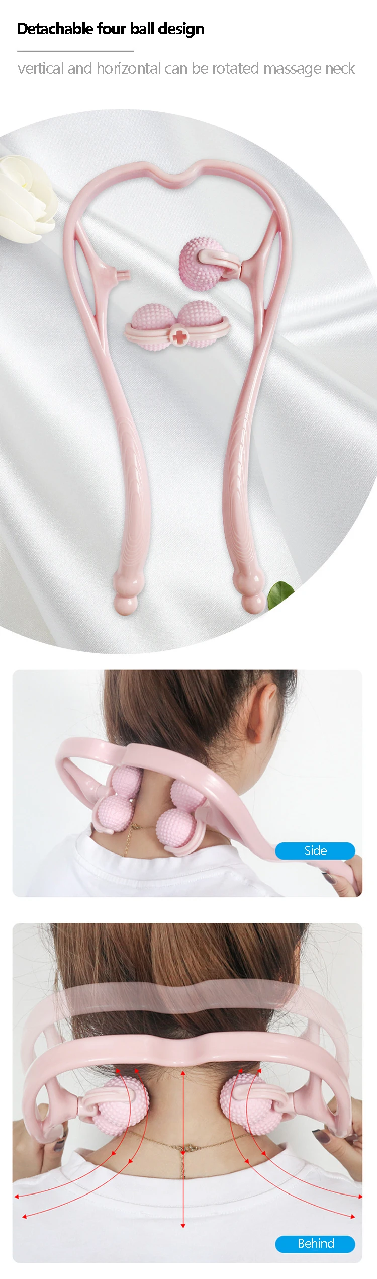Self Shiatsu Two-point Deep Tissue Muscle Manual U Shaped Handheld ...
