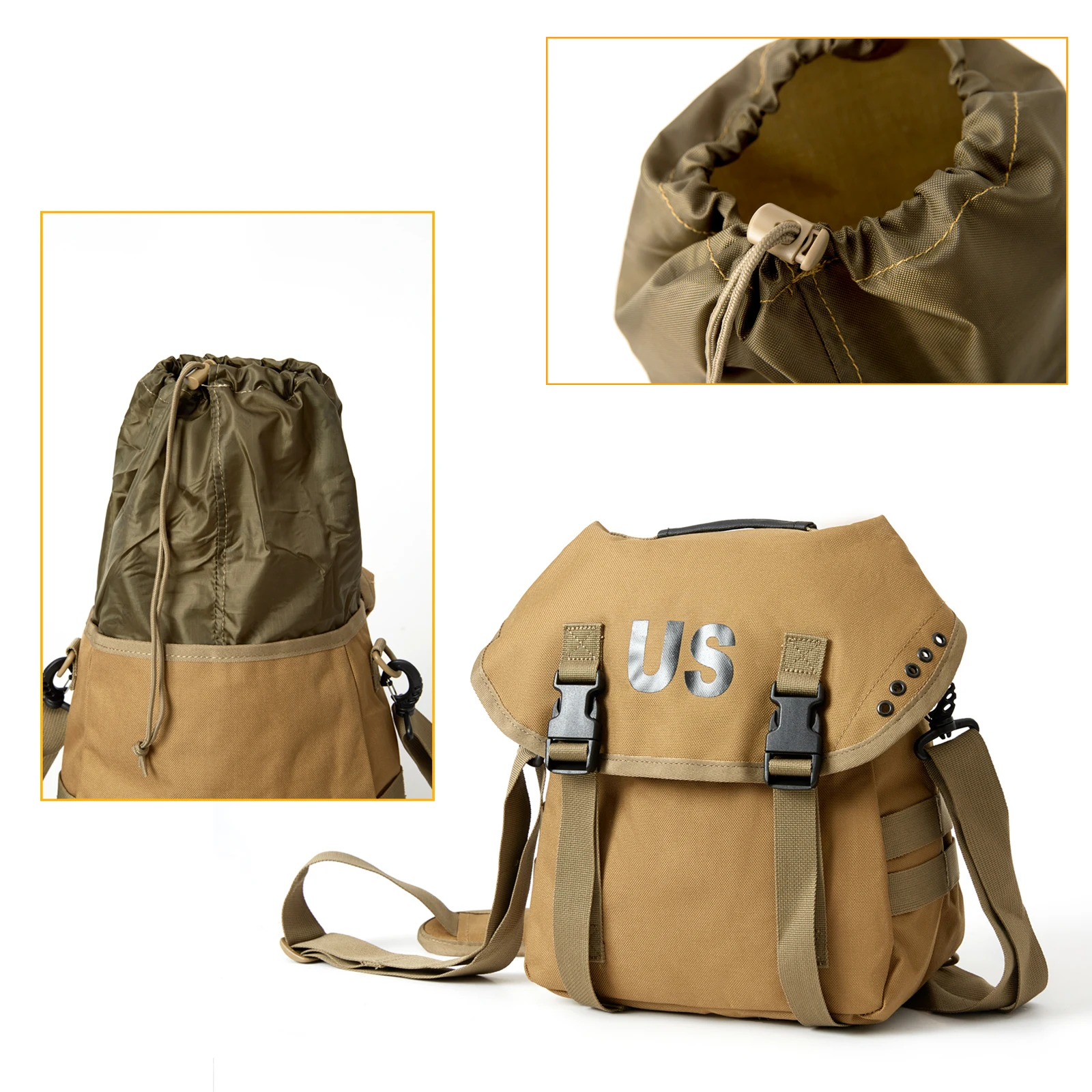 Akmax ALICE Butt Pack Tactical Sling Bag - Coyote Camo