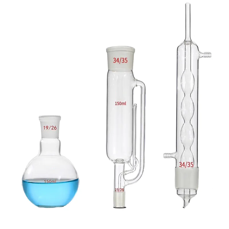 Laboratory glassware - Spherical Soxhlet distiller - Soxhlet extractor ...