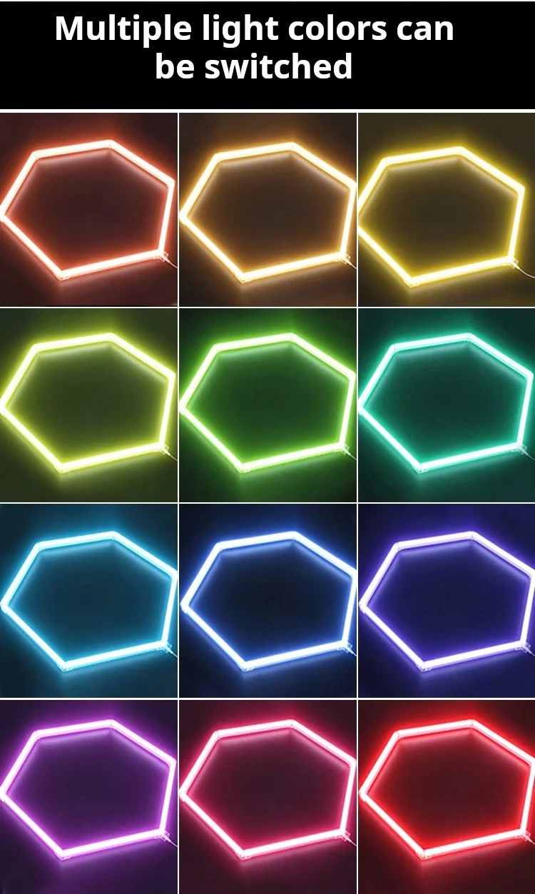 Baona DIY Linkable LED Hexagon Garage Lights Kit RGB