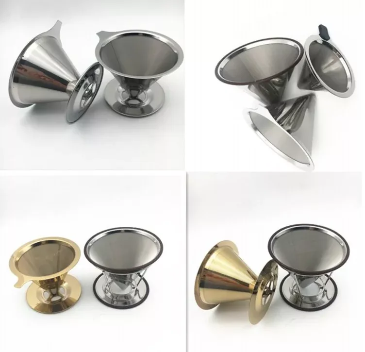 Portable Stainless Steel Pour Over Coffee Filter V60 Drip Coffee ...
