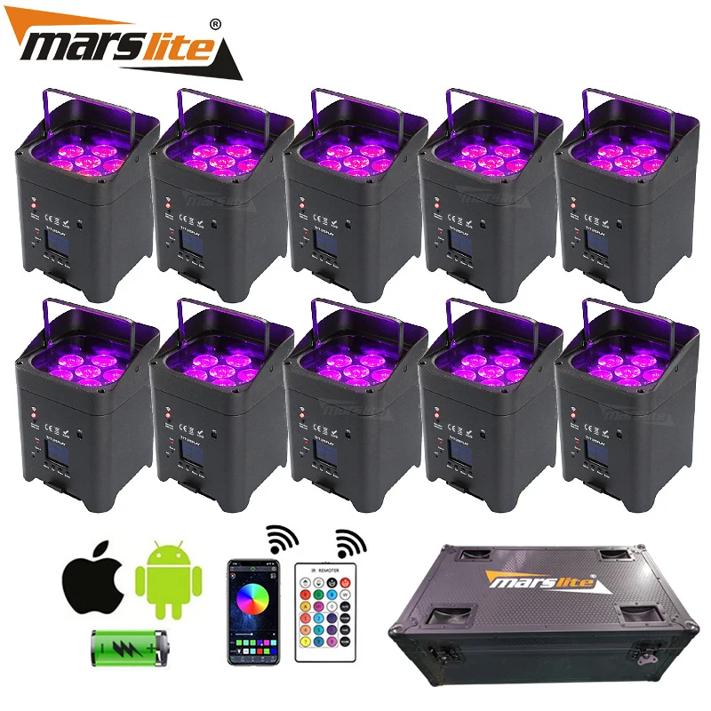 Marslite 6x18 Led Wireless Battery Uplight Wedding Party Lumiere Dj ...