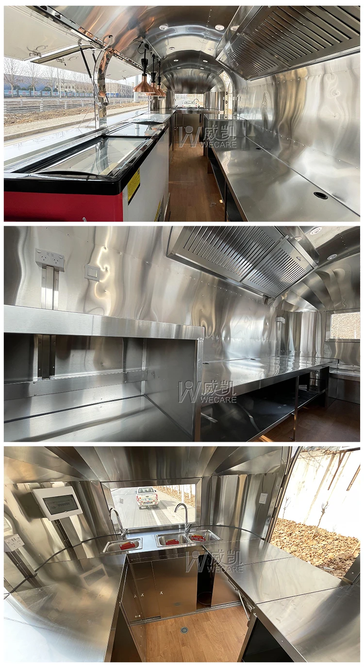 Wecare Airstream Mobile Kitchen Drink Bar Restaurant Bbq Concession ...