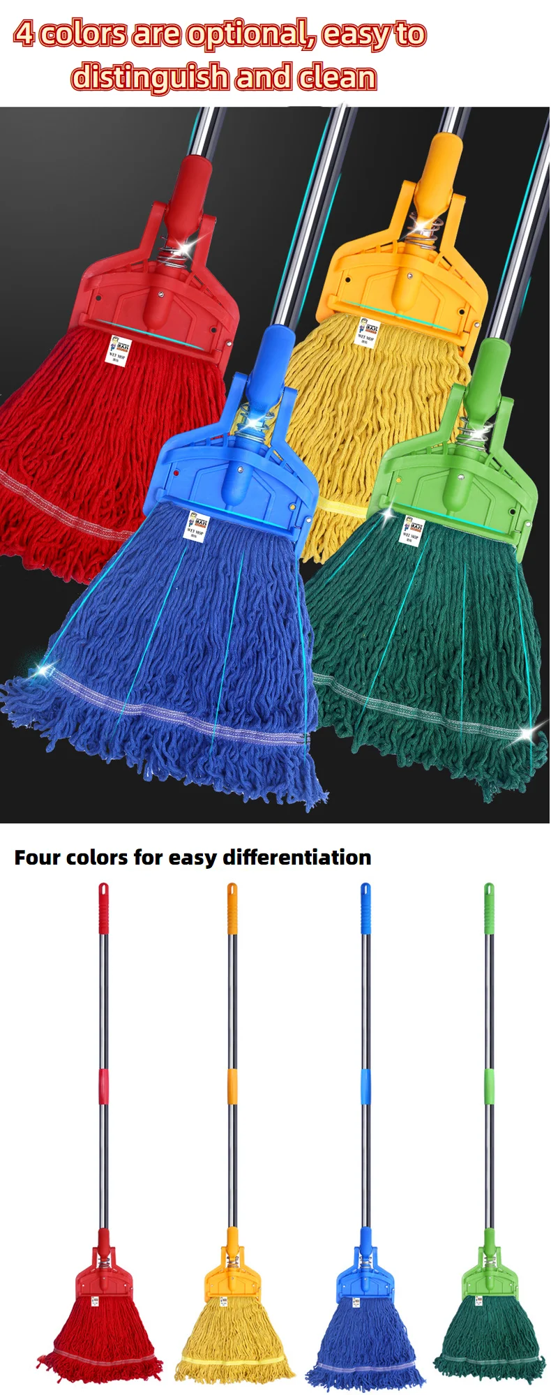 Heavy Duty Cleaning Mops,With Jaws/mops Head For Floor Cleaning Wet ...