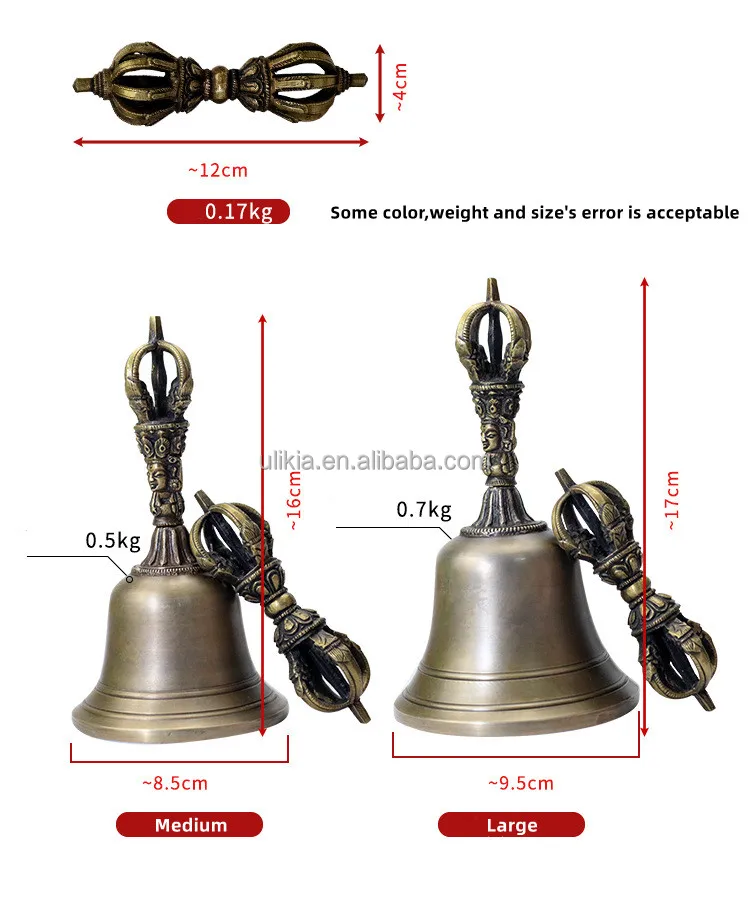 Tibetan Buddhist Meditation Bell and Dorje Set for Zen