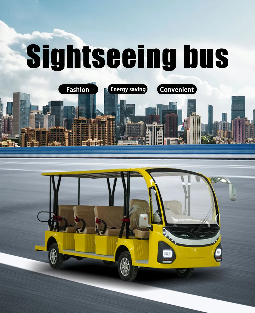 High Performance Electric City Sightseeing Bus High-quality Electric ...