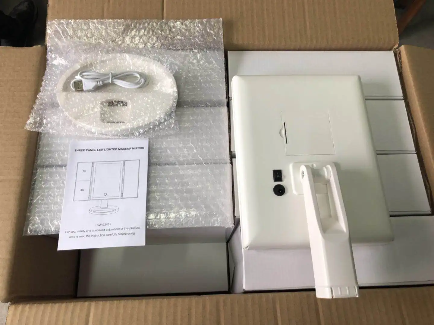 Tri Fold Makeup Vanity Mirror With 24 Led Lights 3x/2x Magnifying Led ...