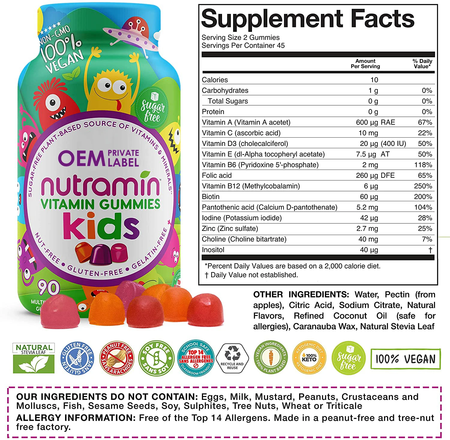 Oem Nutramin Vitamin Gummies Kids With Vitamins For Dietary Supplement ...