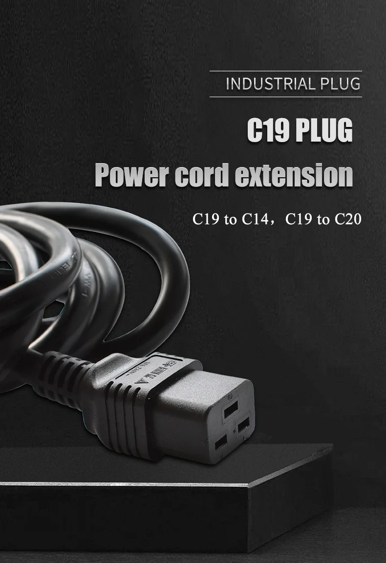 Male Iec C20 To Female Iec C19 Extension Cord Split Remote Power Cable ...