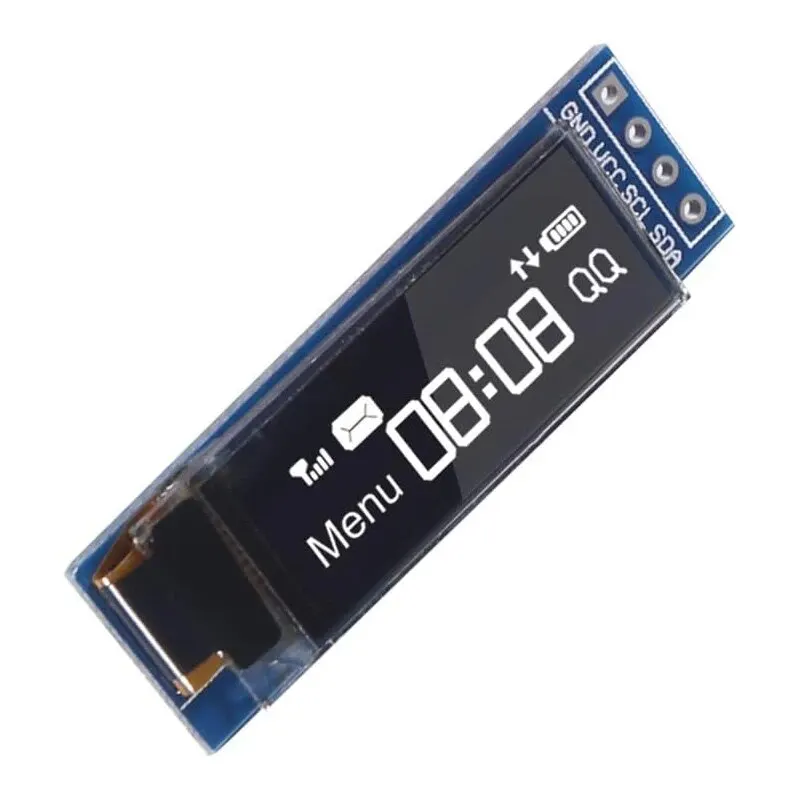 0.91inch I2C OLED Display Module WHITE/BLUE I2C OLED Screen Driver DC 3.3V~5V for Arduino LCD ...
