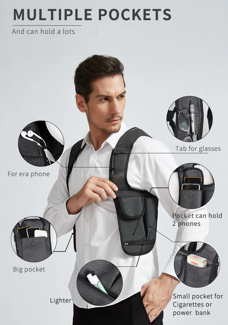 Men Anti-Theft Hidden Underarm Shoulder Bag Adjustable Holster Bag ...