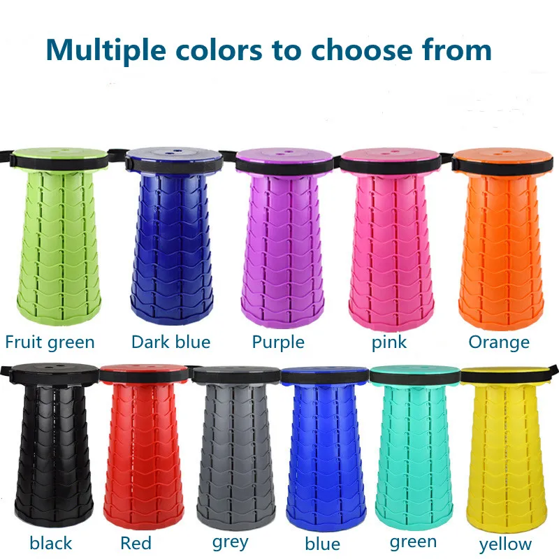 Foldable Plastic Stool - Portable and Adjustable Outdoor Seating