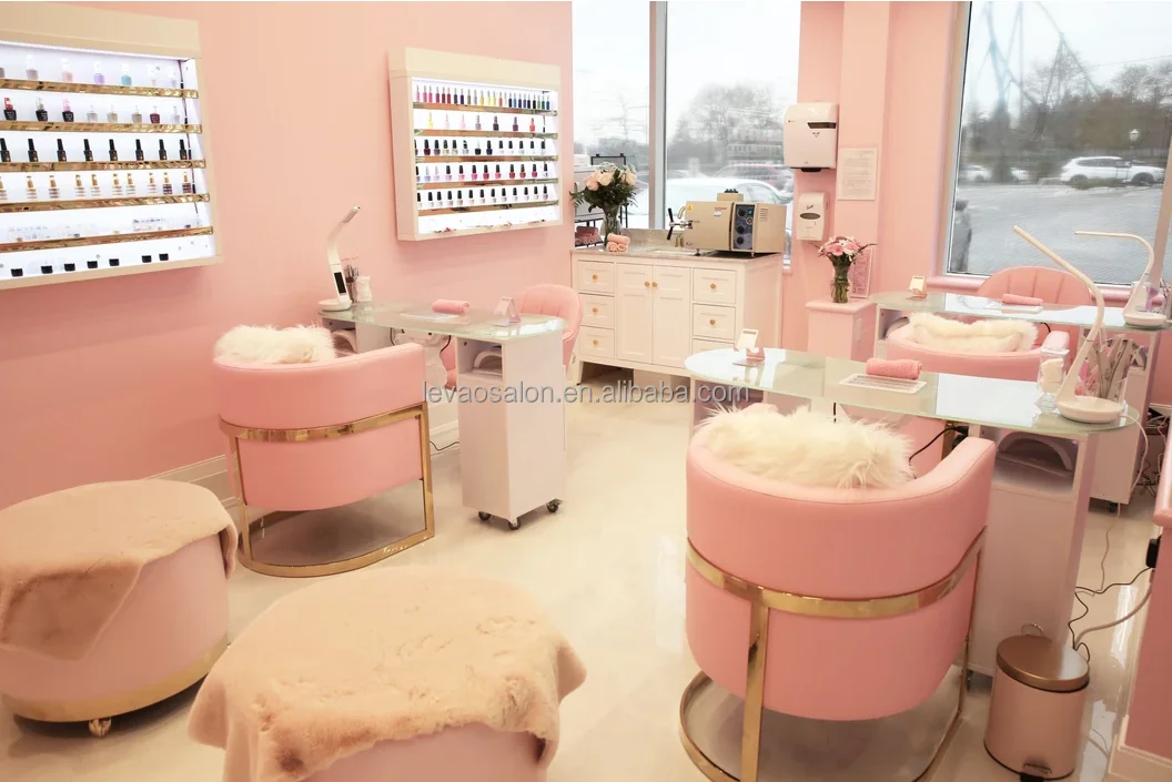 New Nail Salon Furniture Set - Pink Ins Style Manicure Table