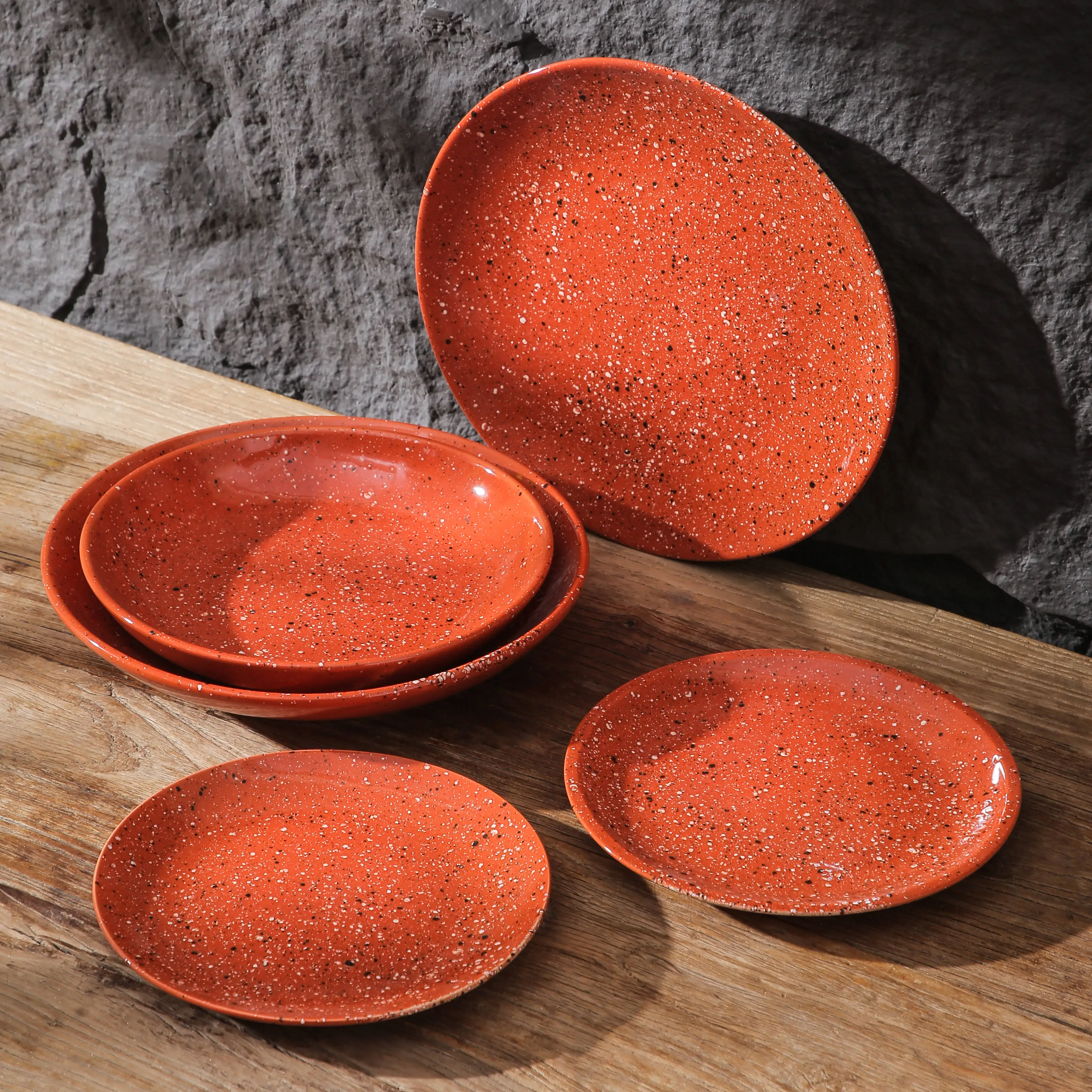 Attractive Splatter Design Nordic Stoneware Serveware Tableware Set ...