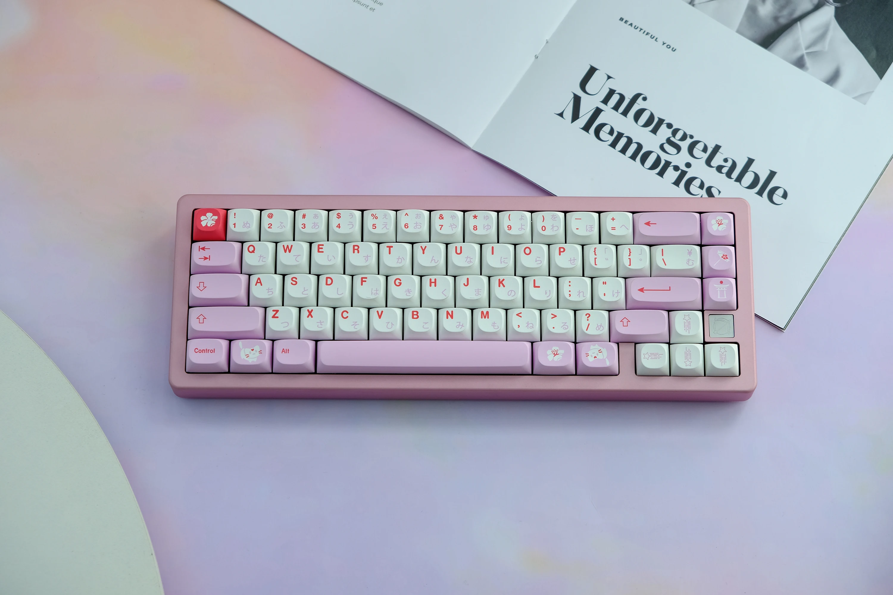 GMK Hazakura Keycaps - Dye-Sub PBT for Mechanical Keyboards