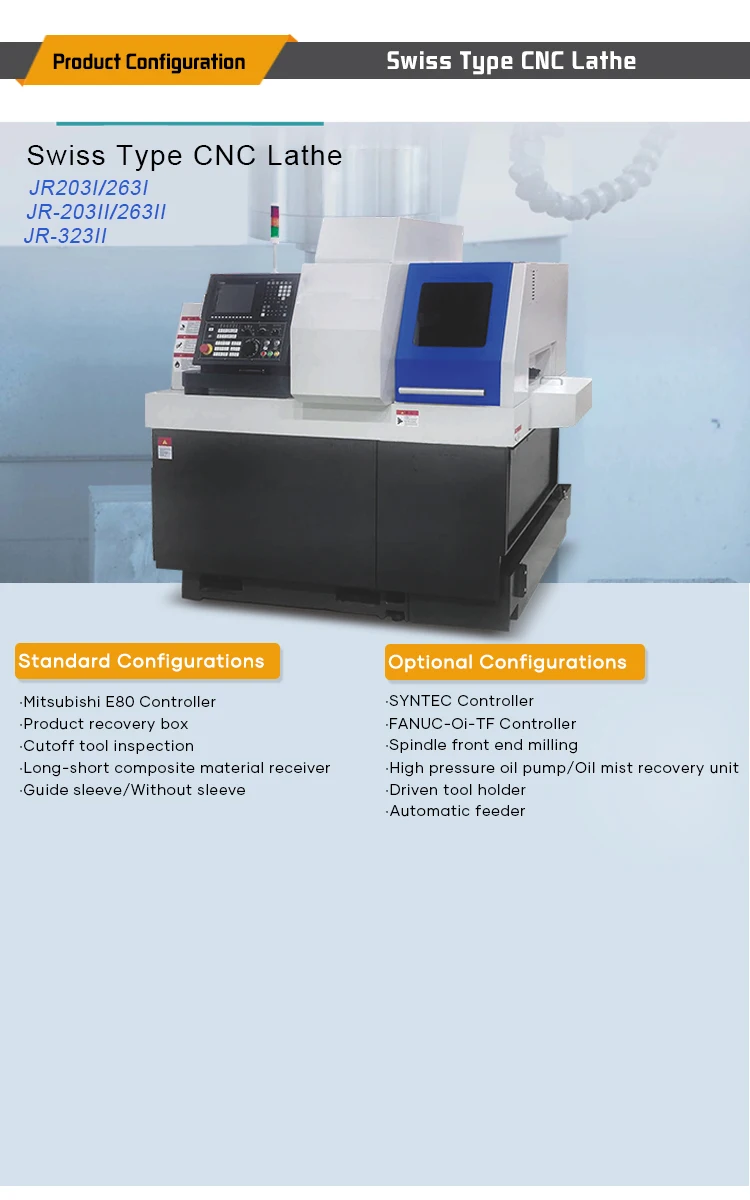 12mm Longitudinal Turning Lathe - Twin Spindle CNC Swiss Type
