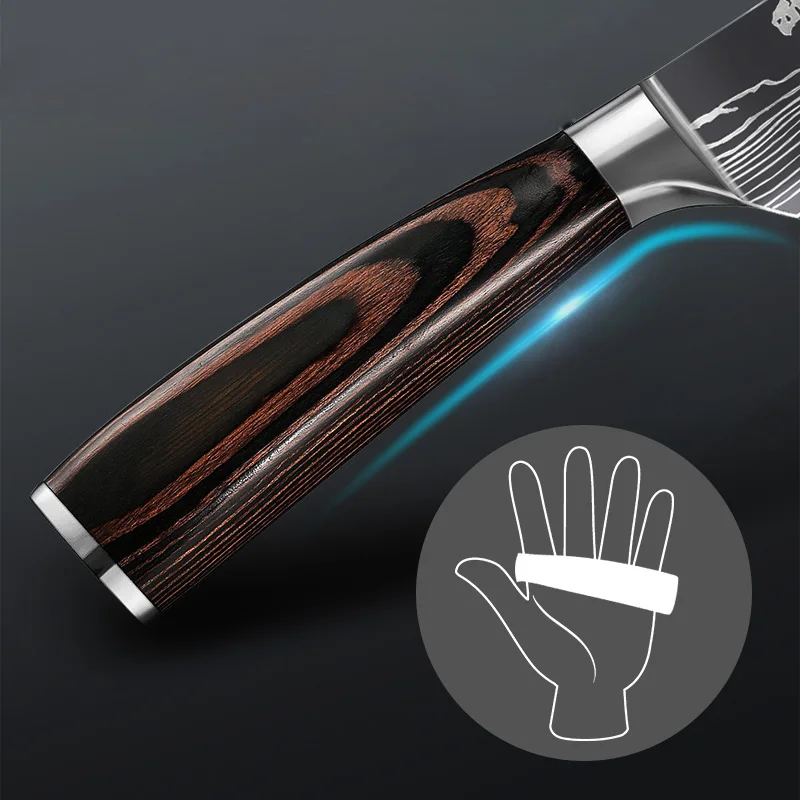 Super Sharp Chef Knife Professional Cooking German Japanese Pakka Wood ...