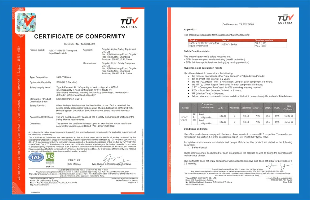 ATEX&IECEx Vibrating Level Switches Overfill Alarms for Tanks| Alibaba.com