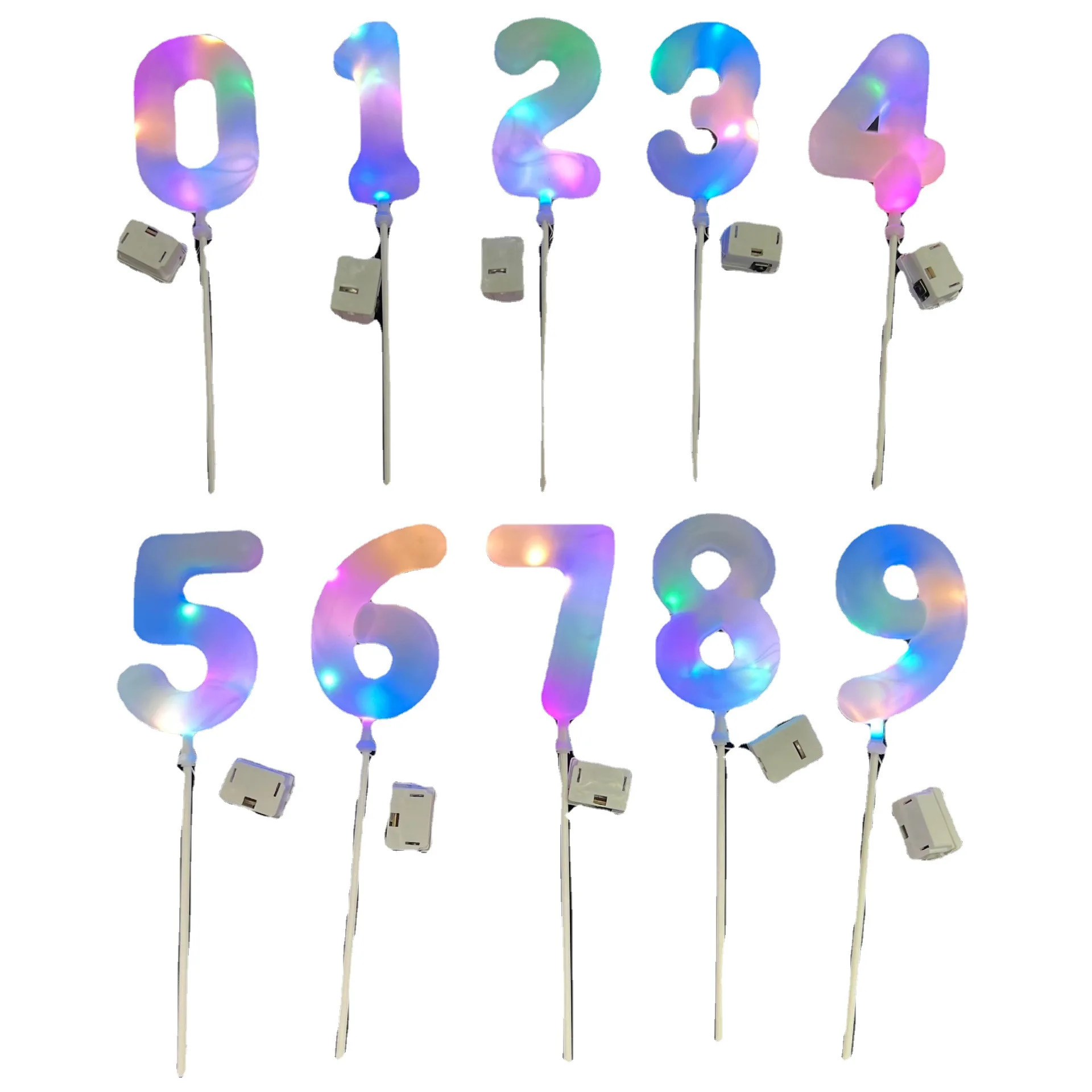 Promotional Led Number Cake Topper-light up Digital Figure Cake Topper ...