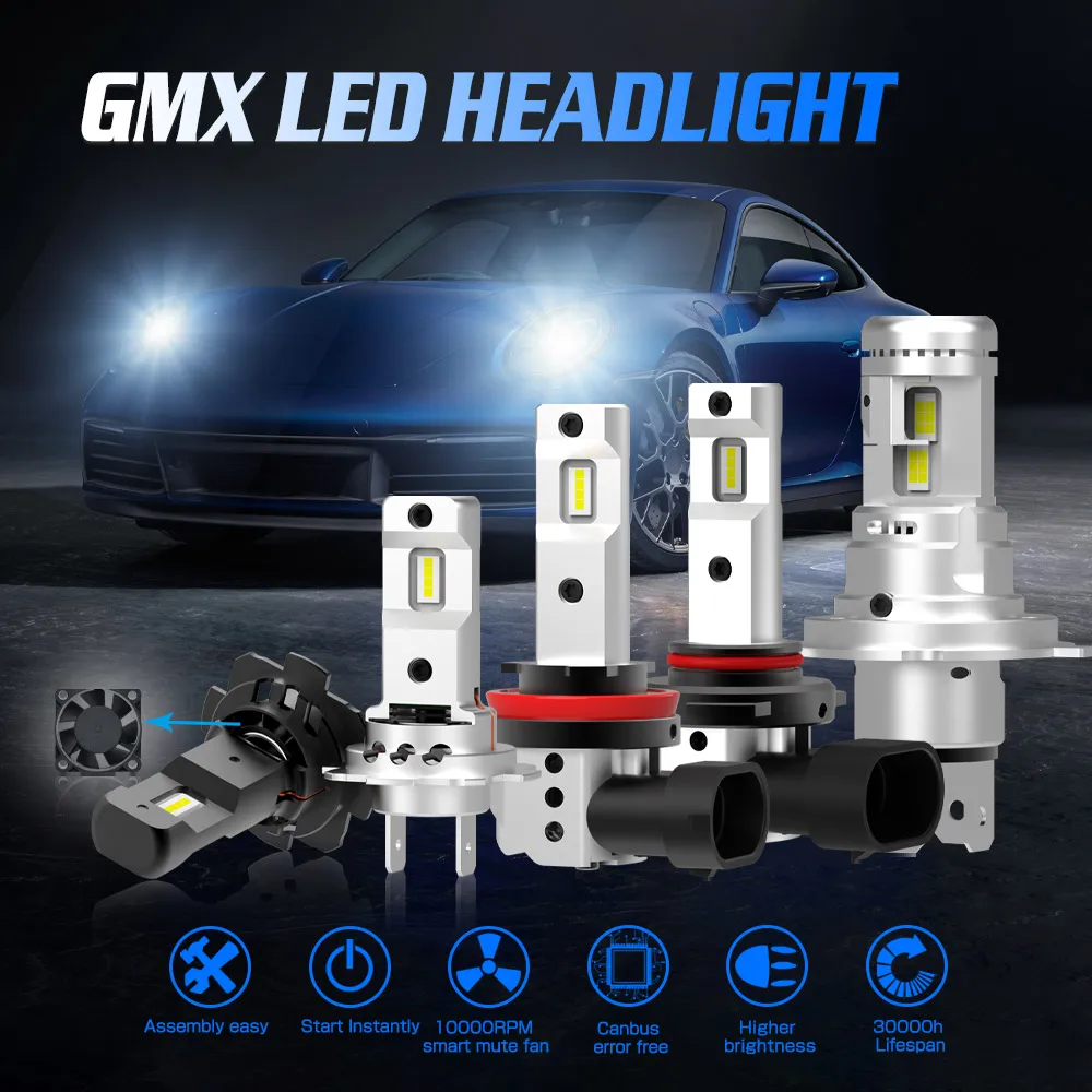 G-view GMX H4 H19 LED Headlight Bulbs - 6500K 10000LM