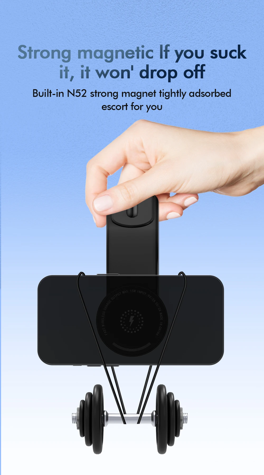 Magnet Smart Mobile Phone Stands Mount 15W Fast Charging