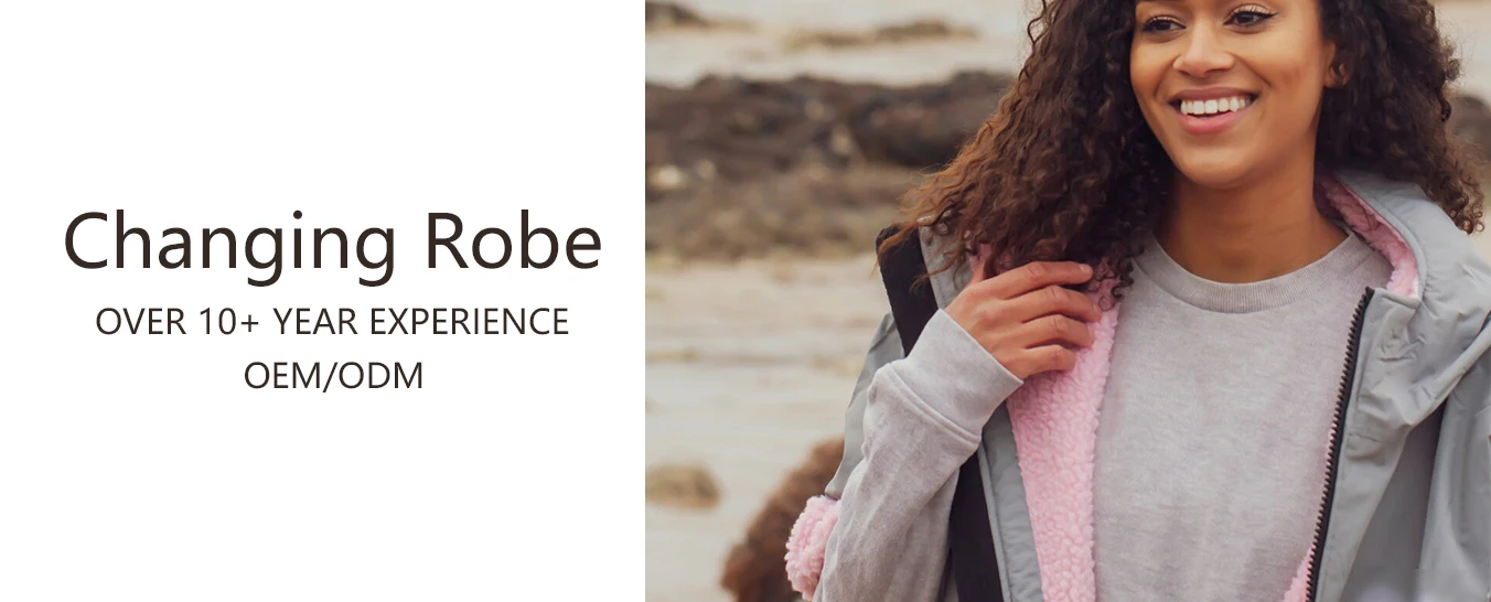 Pink Dry Surfing Robe Custom Winter Windproof Waterproof Poncho ...