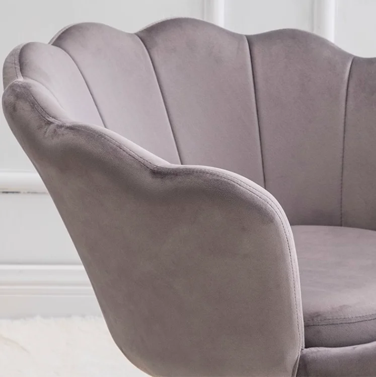 Upholstered Shell Shaped Velvet Living Room Chairs PU Leather Dinning ...