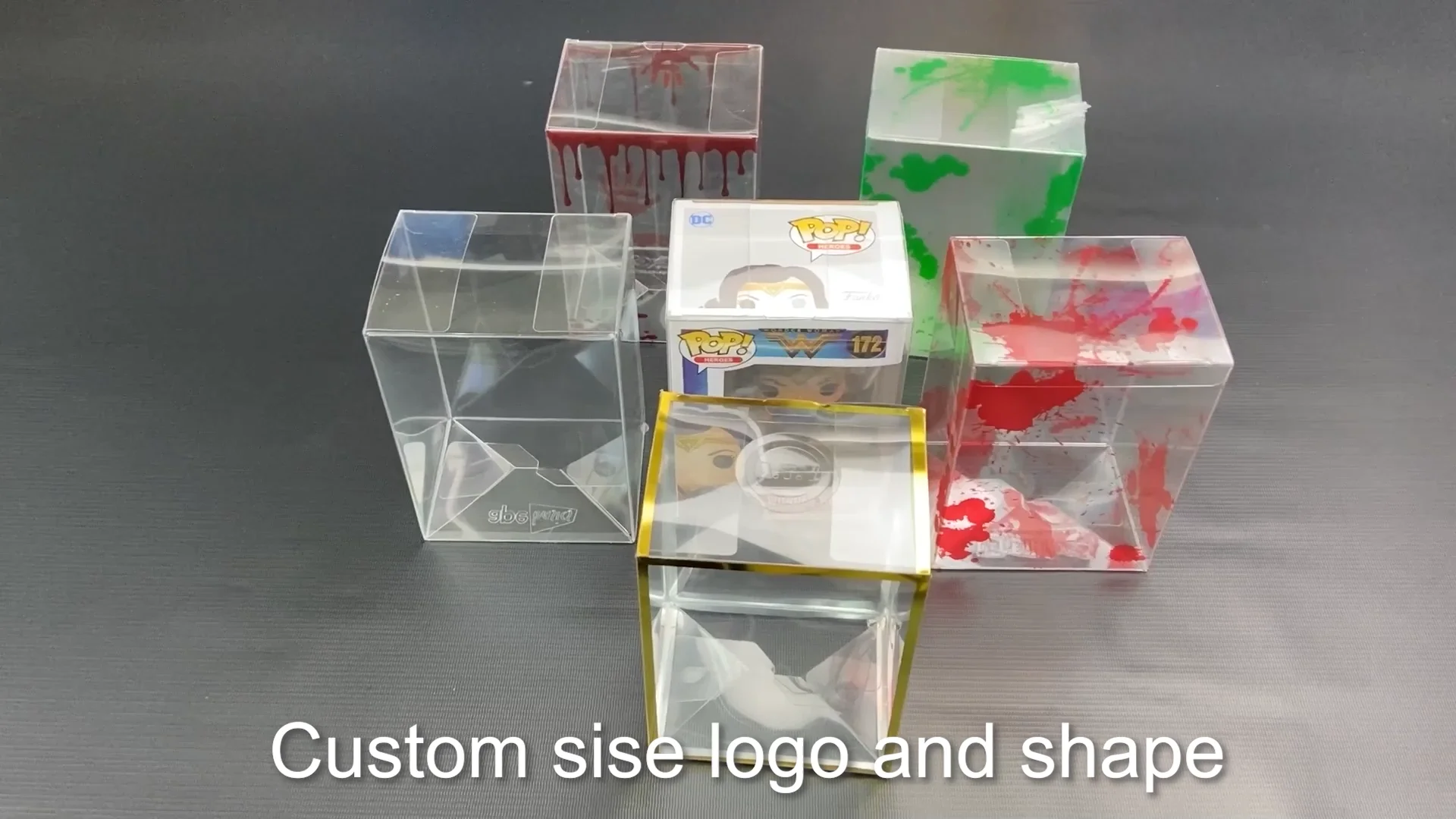 Clear Pet Plastic Pop Display Case Transparent Acid-free 4 / 6 Inch Pop ...