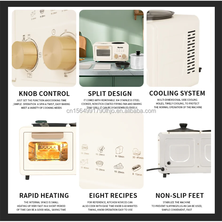 New Design 3 In 1 Breakfast Maker 7l Oven With 1.2l Boiling Pot ...