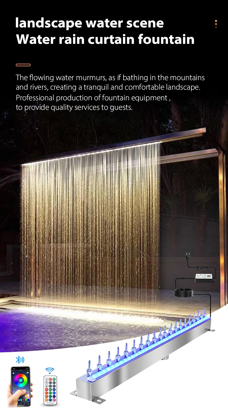 Custom Rain Curtain - Stainless Steel Waterfall Fountains