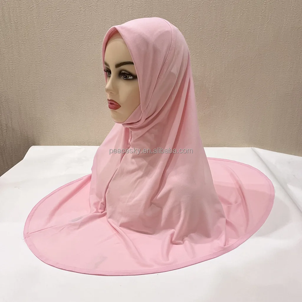 Ready To Wear Muslim Hijab Jersey Scarf Islamic Solid Headscarf Foulard ...