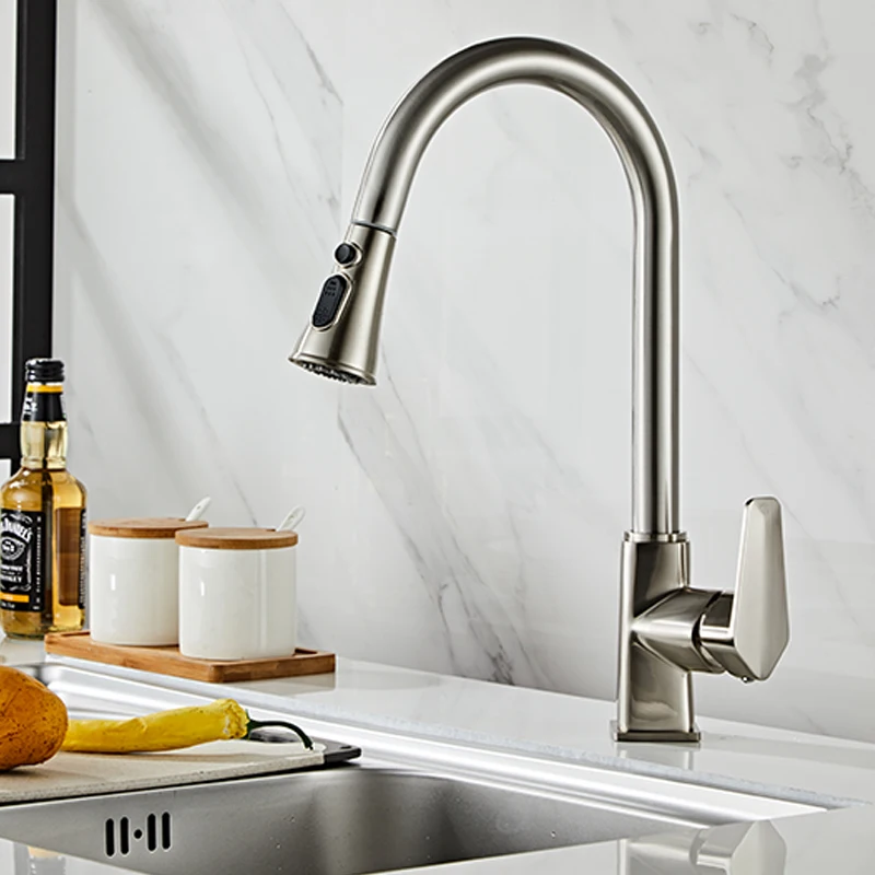 High Quality Cheap Brushed Brass Chrome Kitchen Sink Faucet Zinc - Buy ...
