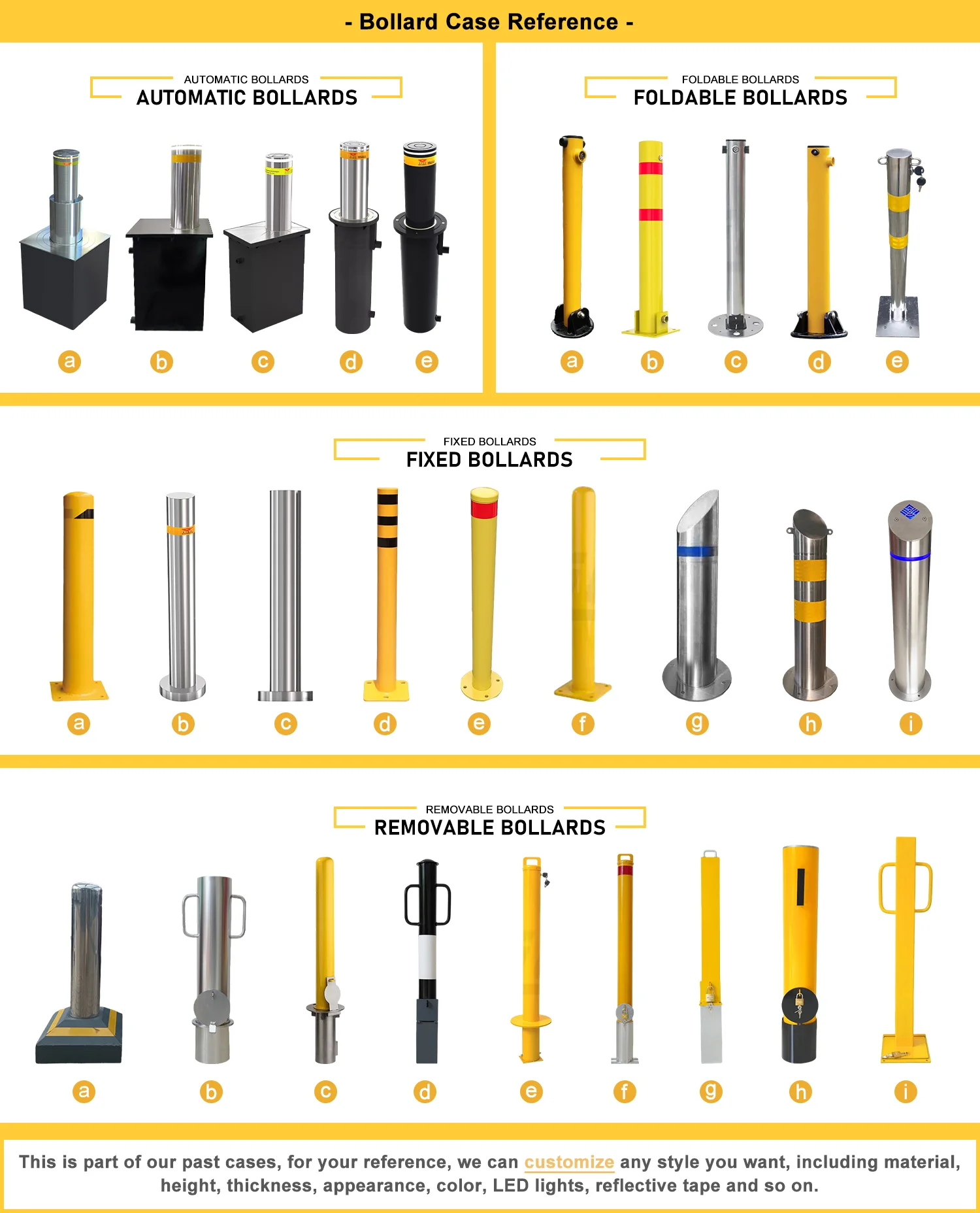 304 316 Stainless Steel Removable Bollards - Customized Height