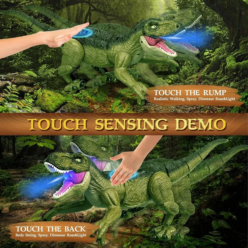 Jurassic Park Walking T-rex Toys Smart Rc Dinosaur Toys With Mist Spray ...