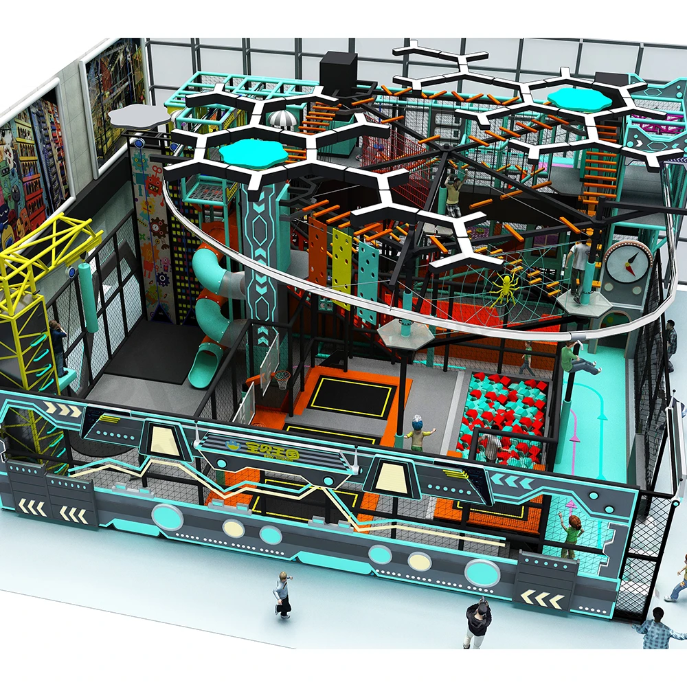 New Design Large Indoor Playground Jumping Trampoline Park With Big ...