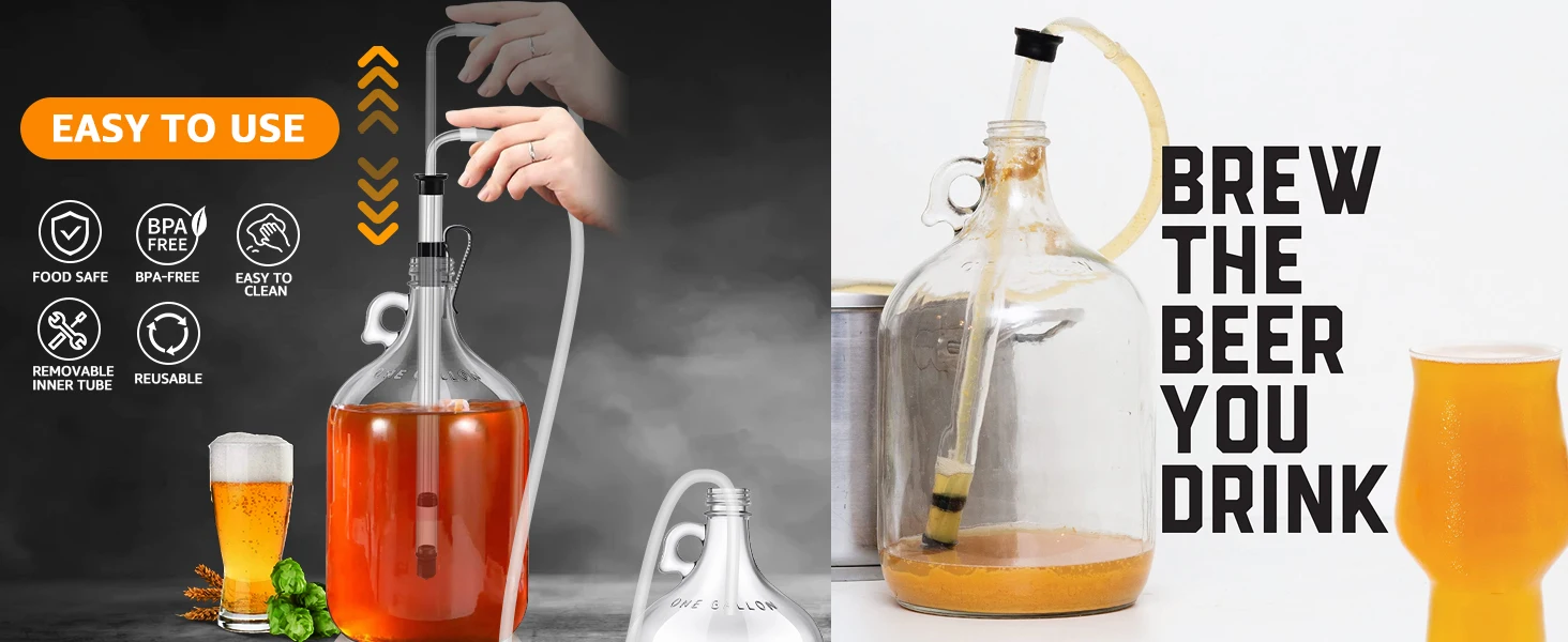 Upgraded 14lnch Mini Auto Siphon with Bottling Wand 3/8 Racking Cane ...