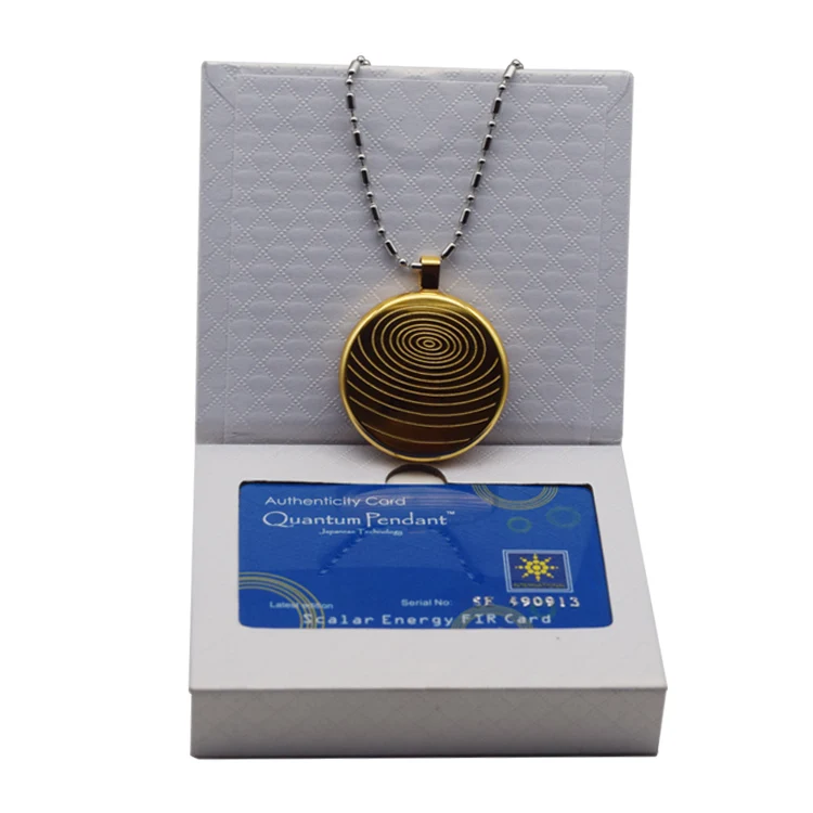 Gold Threaded Thick Stone Back Quantum Scalar Bio Energy Stainless ...