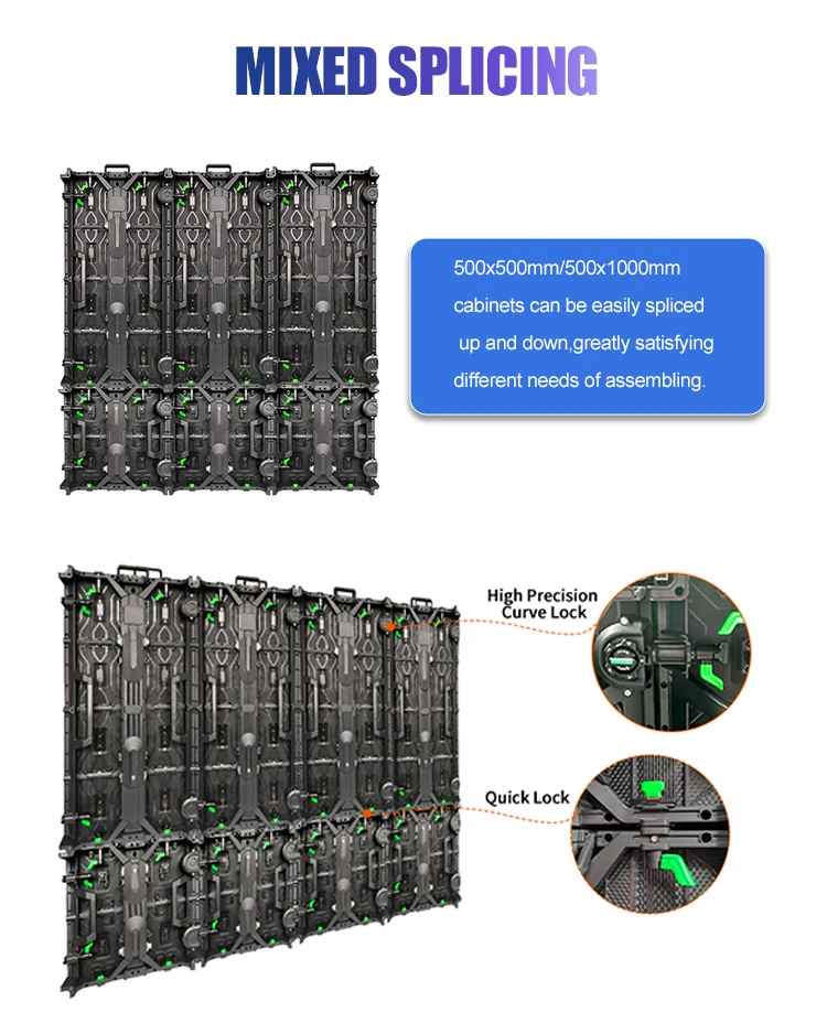 Giant Seamless Splicing Indoor/Outdoor LED Display Screen 500x500mm P2 ...
