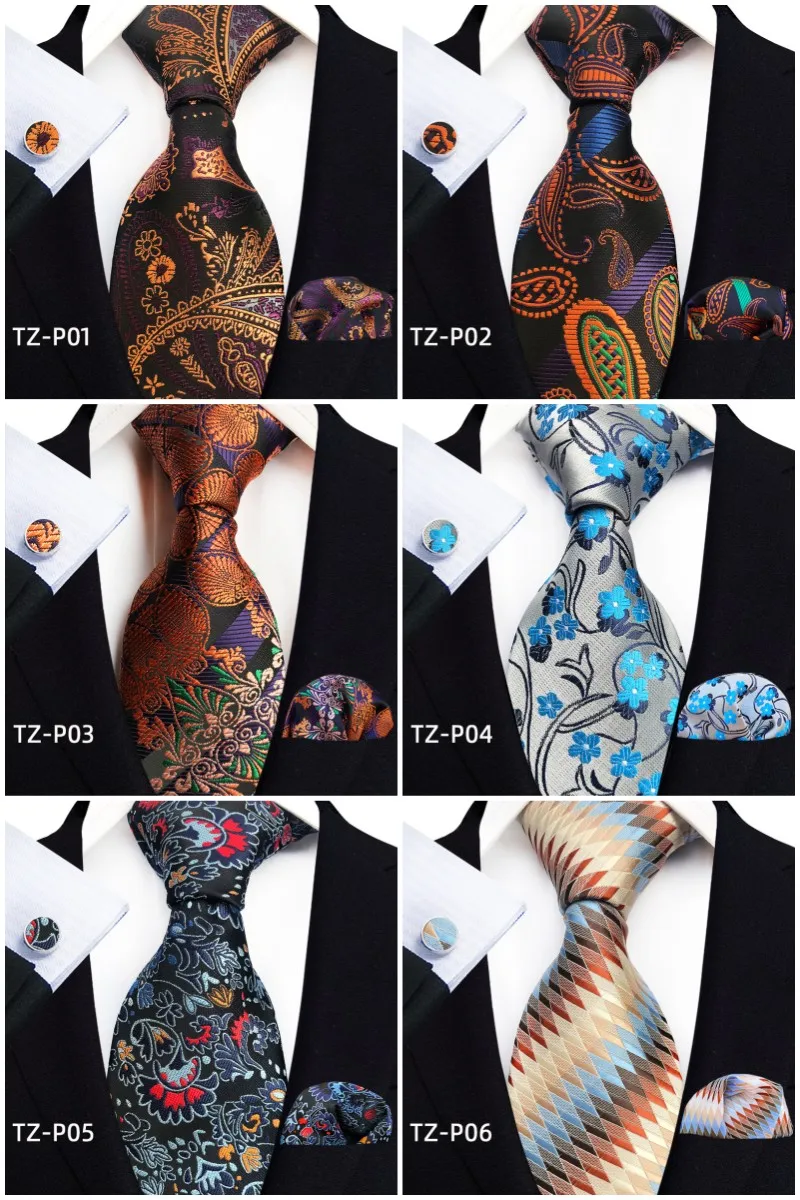 Men's Formal Business Ties - Plaid Floral Polyester Set