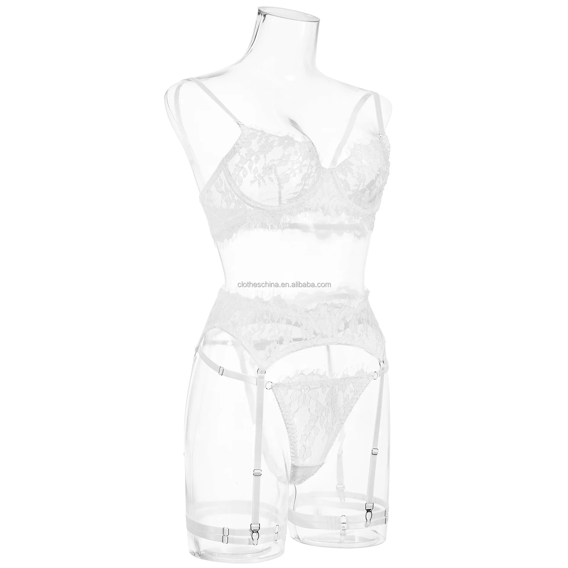 Chuangerm Oem 2024 Ins Girls Sexy Four Piece With Garter Bow Girdle