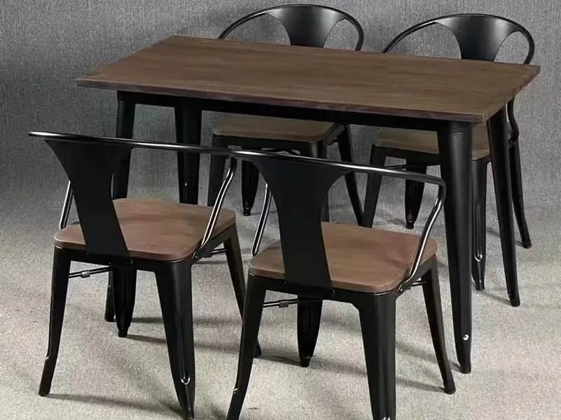 Metal Iron Stackable Industrial Vintage Cheap Retro Dining Metal Tables ...
