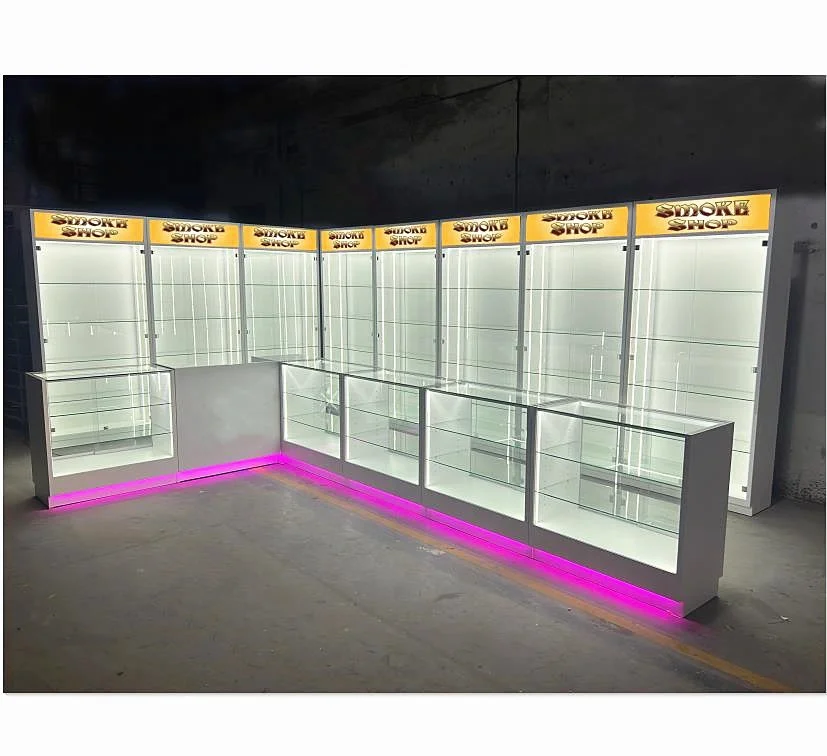 New Design Lockable Smoke Store Display Showcase Smoke Shop Glass ...