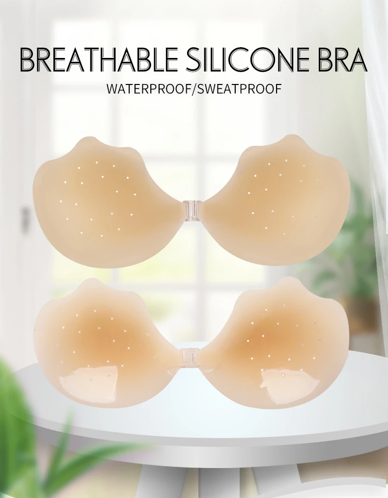 Flower Shape Breathable Hole Strapless Backless Adhesive Push Up ...