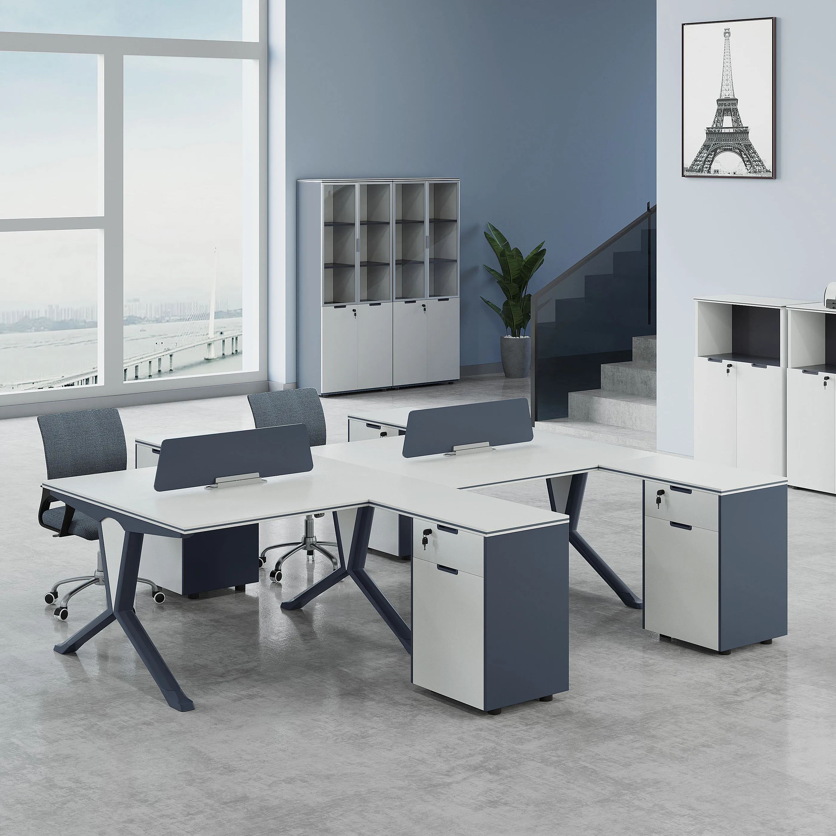 Luxury Staff Office Desk with Drawer Office Furniture Workstat Modular ...