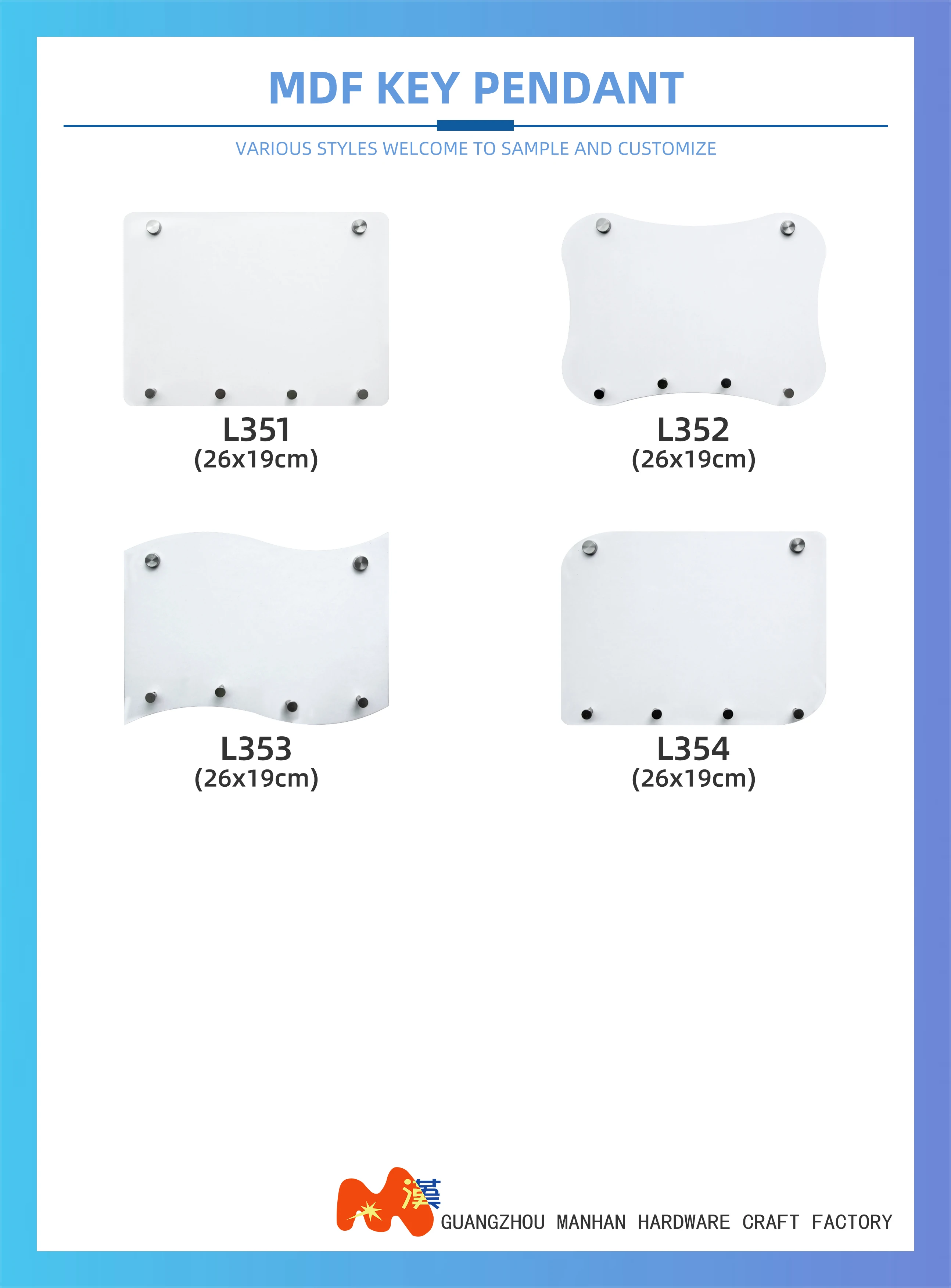 Sublimation Blanks MDF Key Hanger - Bones-Shape L352