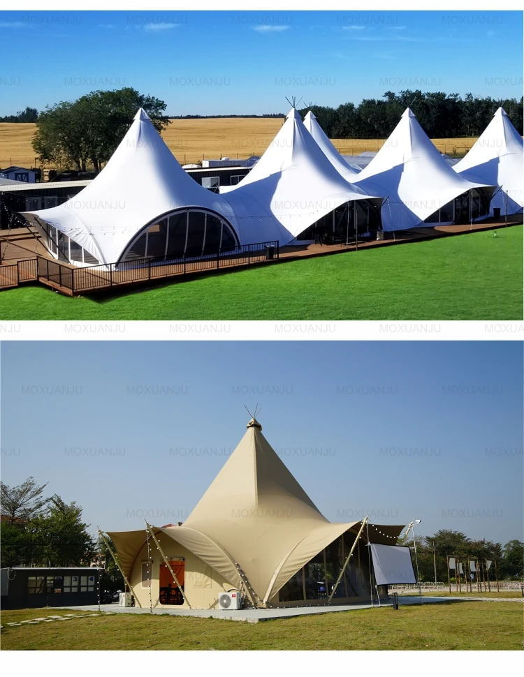 Luxury Hotel Resort Teepee Indian Glamping Pyramid Tent With Bathroom ...