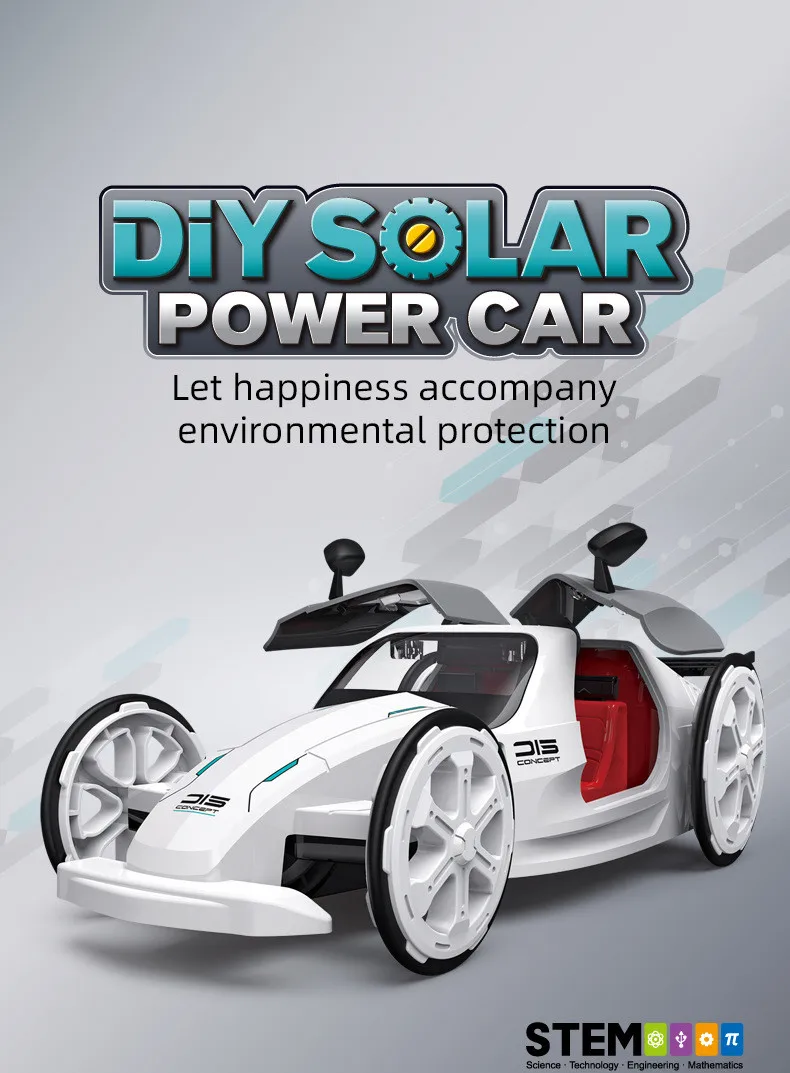 DIY Solar Car Science Experiment Kids Educational Technology Physics ...